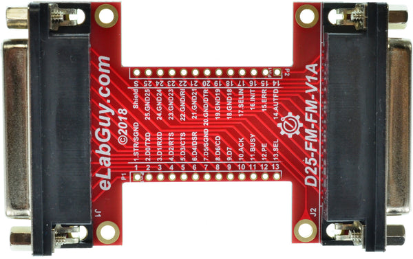D25-F-F-V1A DB25 Printer Port Female to Female pass-through adapter ...